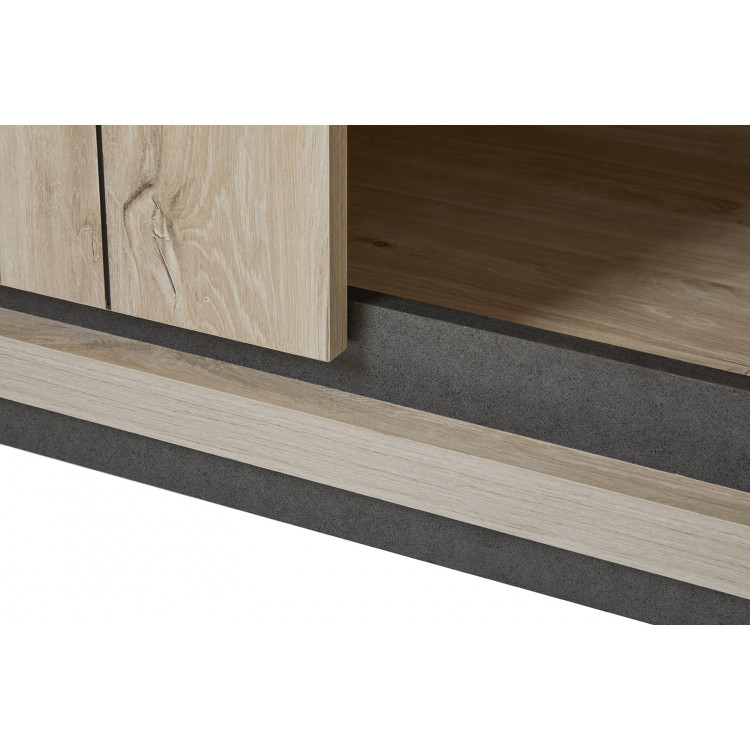 Buffet/bahut contemporain 230 cm chêne clair Flynn