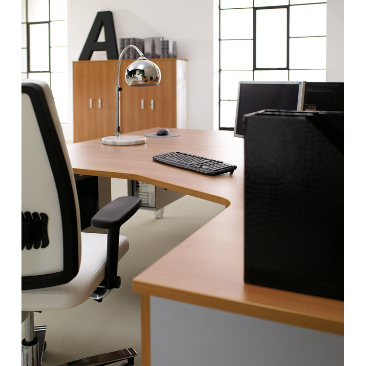 Bureau d'angle compact symétrique réglable en hauteur Lexie