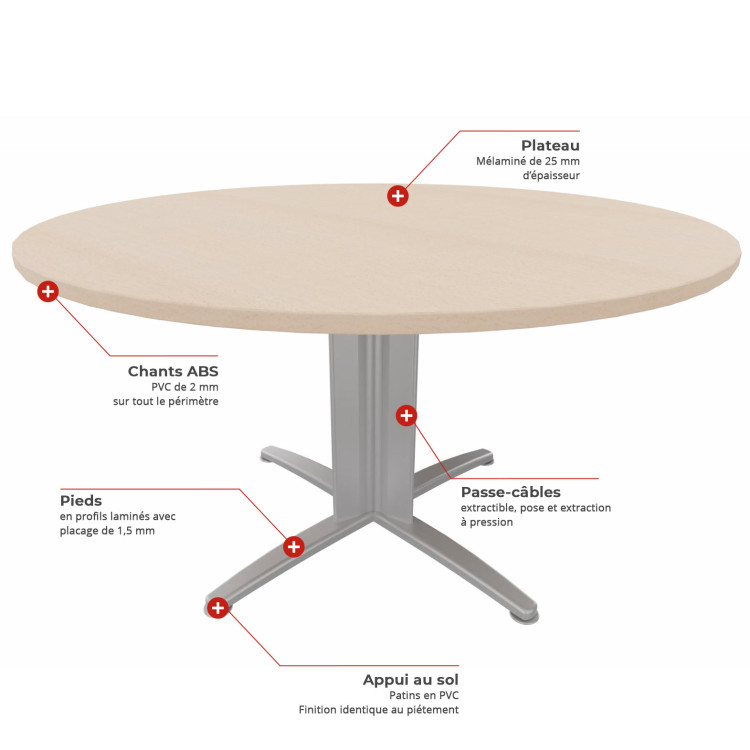 Table de réunion ronde Maldive