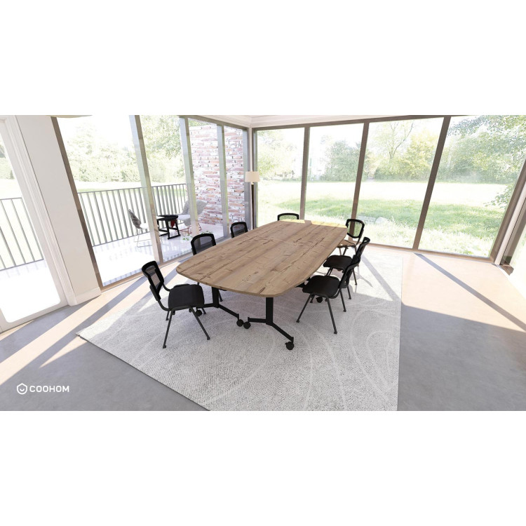 Table d'extension demi-lune mobile abattante Fenix