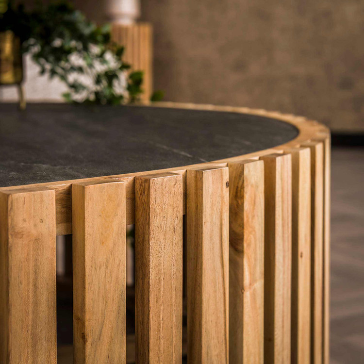 Table basse ronde en acacia massif naturel Julia