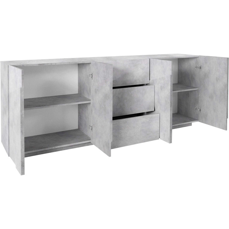 Buffet/bahut moderne 224 cm gris béton Pittsburgh