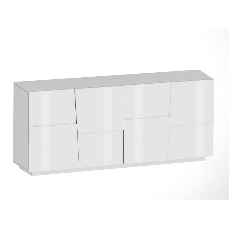 Buffet/bahut moderne 200 cm blanc brillant Pedro