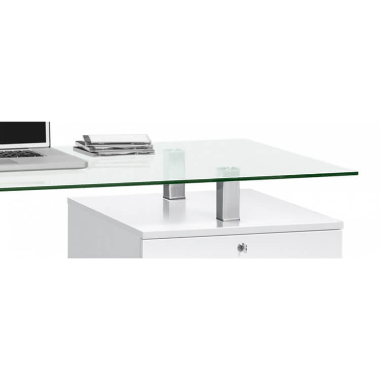 Bureau informatique design métal & verre Filippo | Matelpro