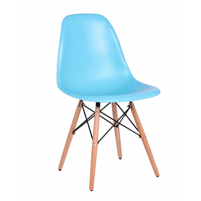 Chaise design bois & PVC coloris bleu (lot de 2) Luberon