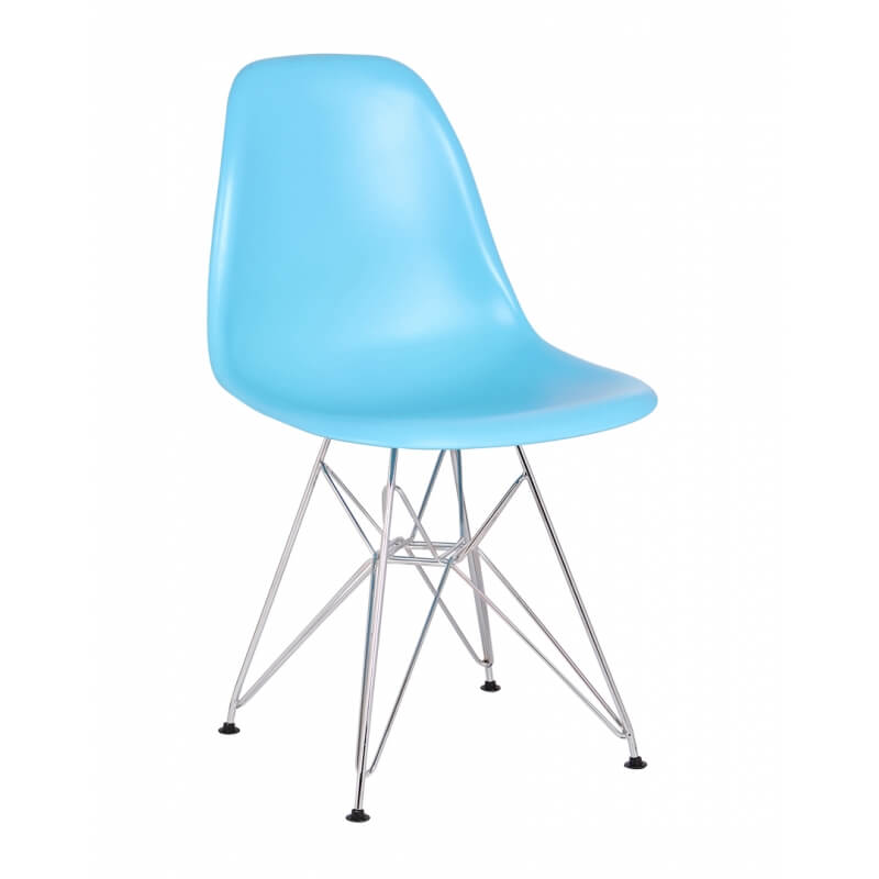 Chaise design métal & PVC coloris bleu (lot de 2) Rotterdam