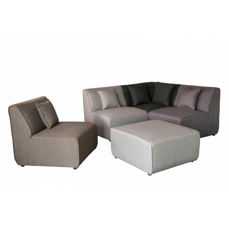 Canapé d'angle modulable contemporain en tissu multi-gris Oracio | Matelpro