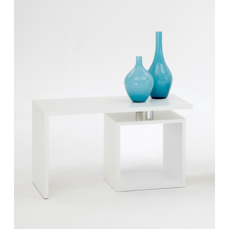 Table basse contemporaine blanche Shane