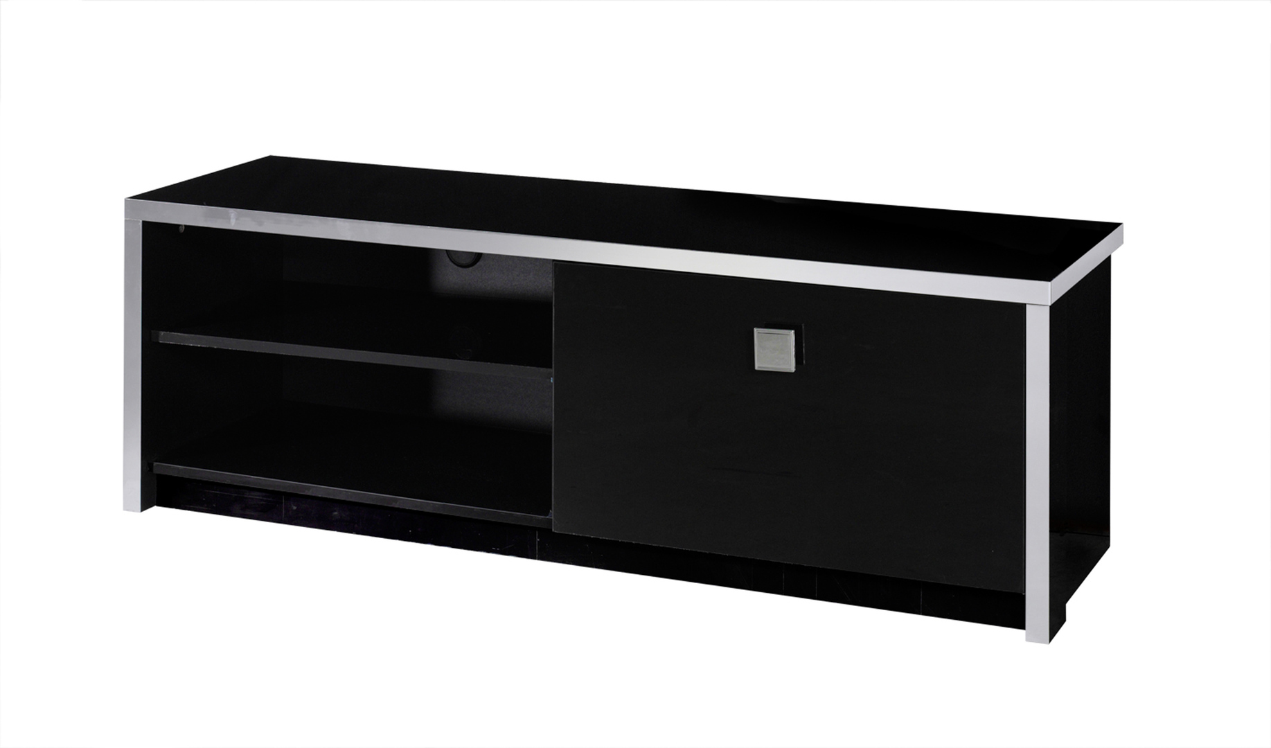 Meuble TV design coloris noir brillant Ipsylone