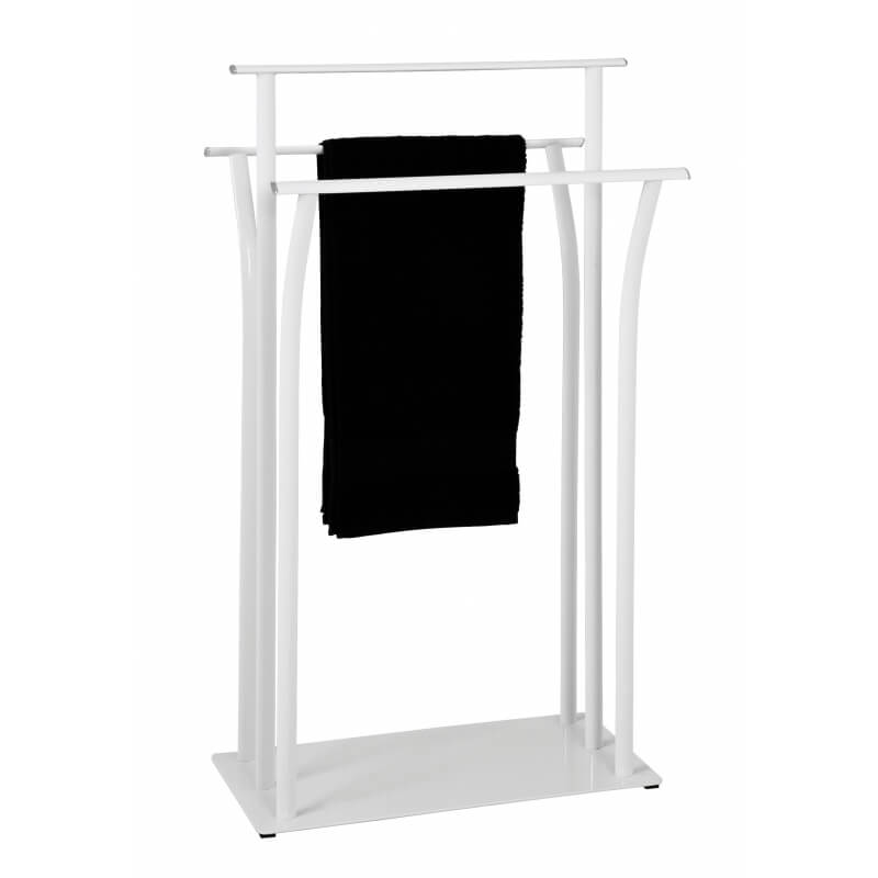 Porte-serviettes design en acier blanc Maurane