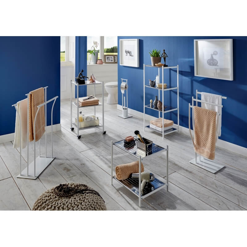 Porte-serviettes design en acier blanc Maurane