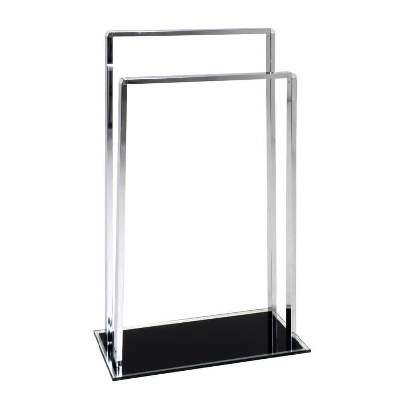 Porte-serviettes design en métal chromé Mirage