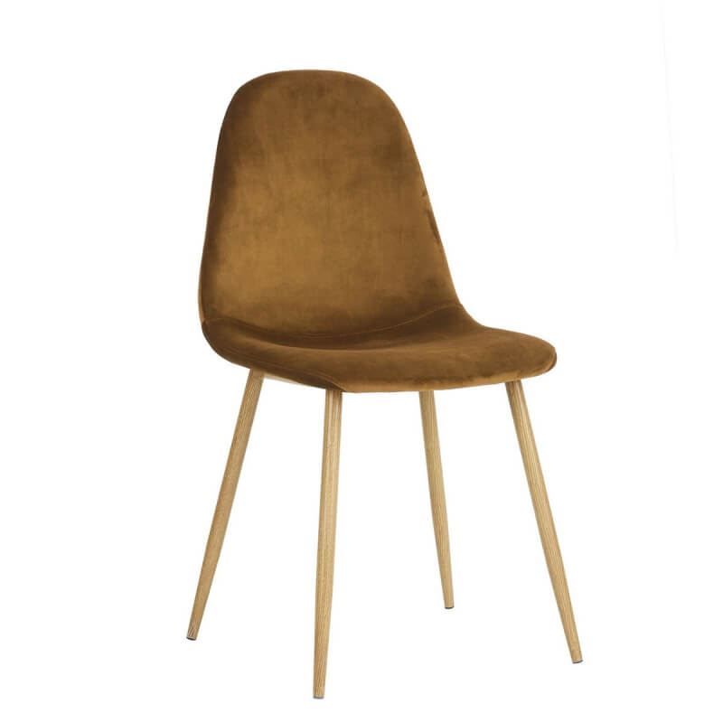 Chaise de salle à manger design en velours marron (lot de 4) Charlestone
