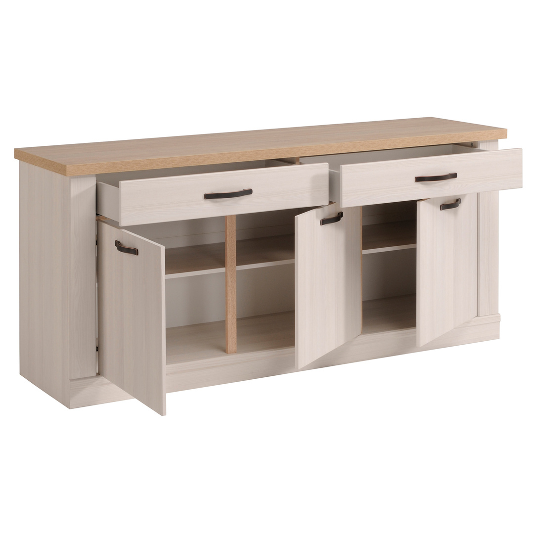 Buffet/bahut contemporain chêne blond/frêne nordique Simon