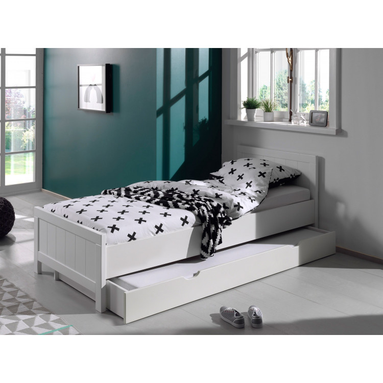 Lit enfant pin massif blanc Ulrick