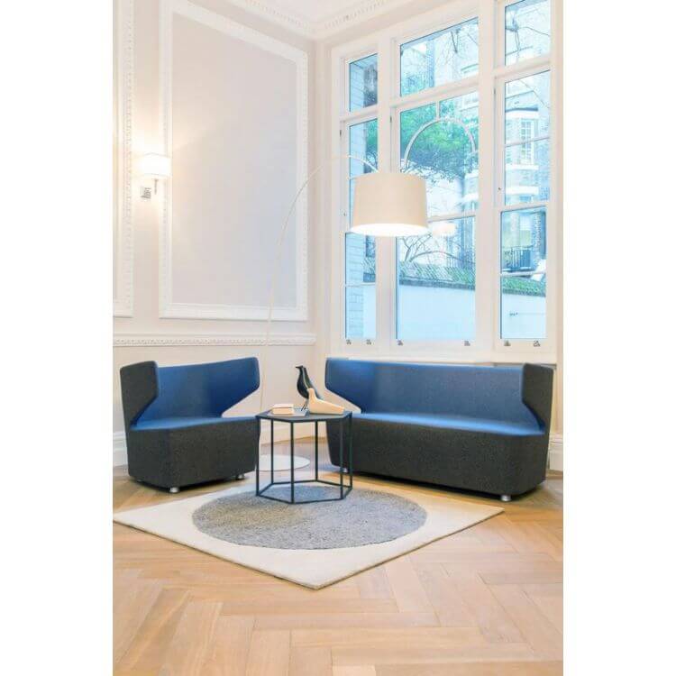 Canapé 2 places en tissu anthracite/vert Jordana