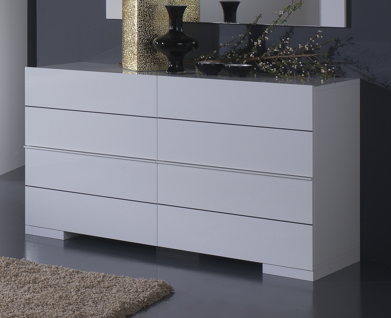 Commode design laquée blanche Gardian