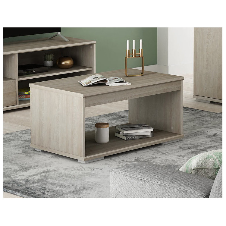 Table basse contemporaine chêne clair Sharone