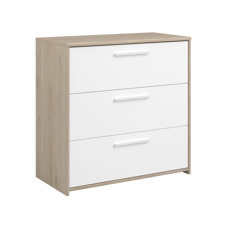 Commode contemporaine chêne clair/blanc Rosa