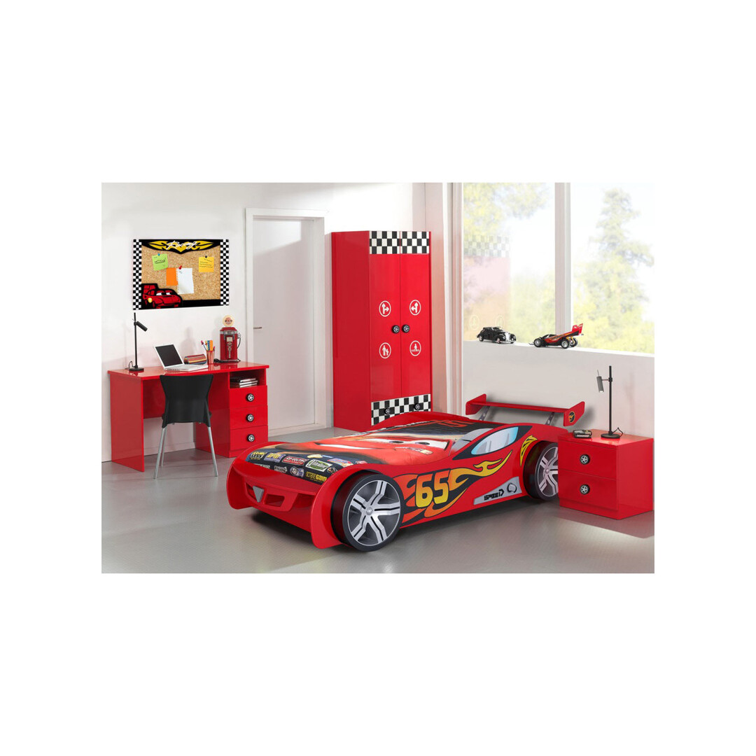 Lit voiture enfant moderne rouge Bolid | Matelpro