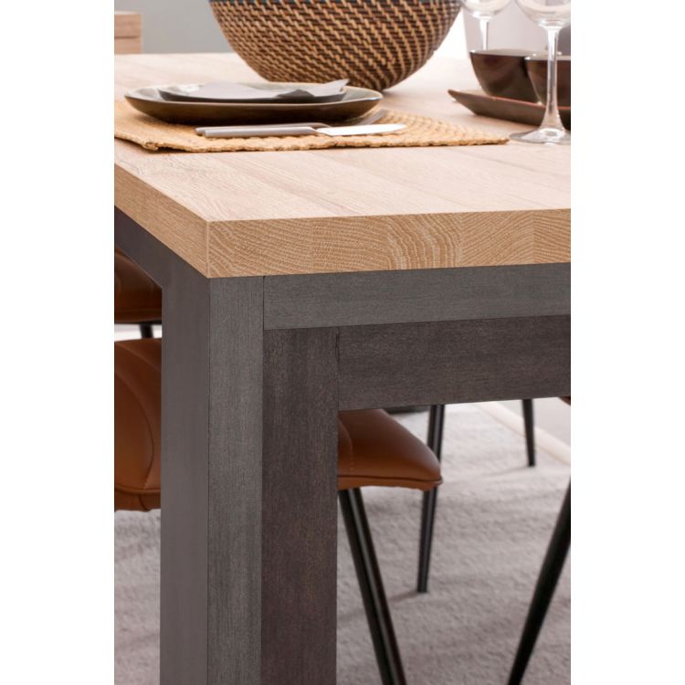 Table de salle à manger contemporaine chêne clair Jordana
