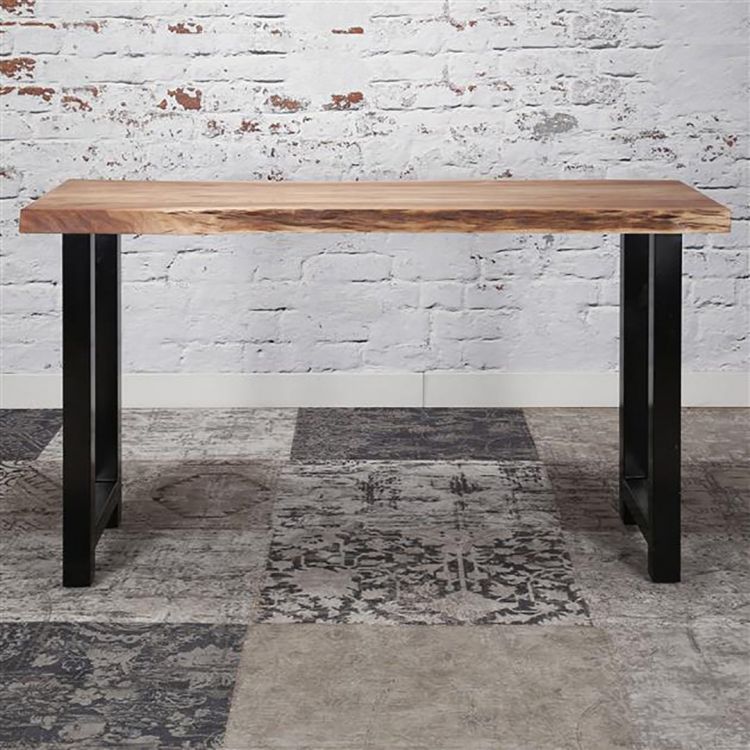 Table de bar industrielle en bois massif Oliver