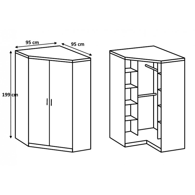 Armoire d'angle contemporaine Johane