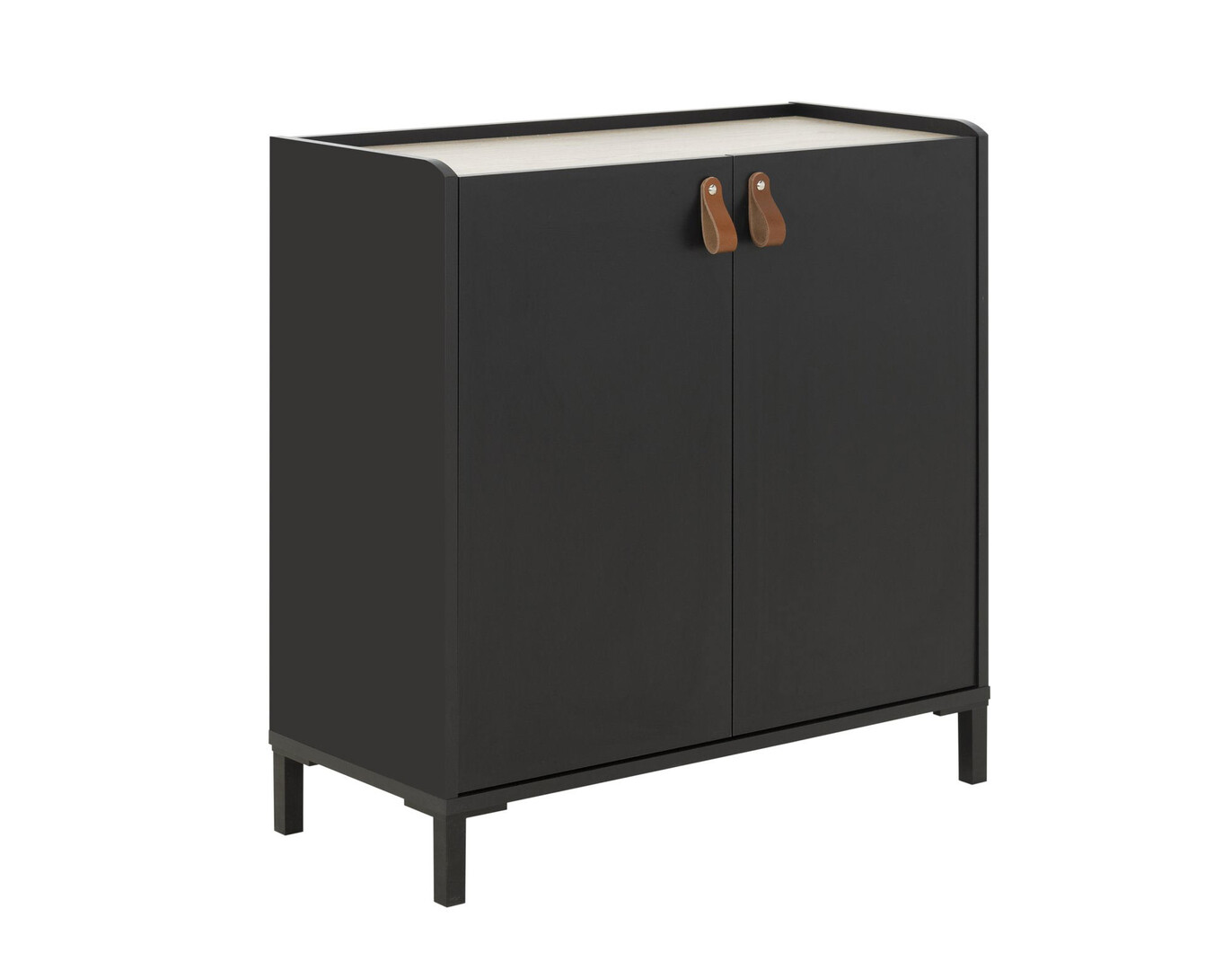 Meuble de rangement industriel chêne/noir Magali | Matelpro