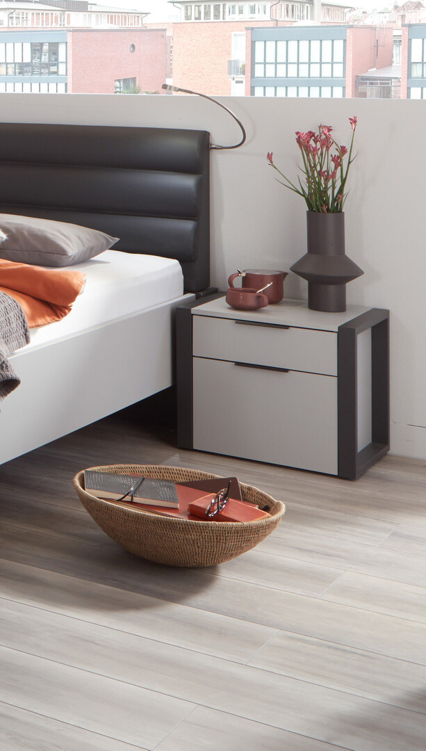 Chevet moderne gris/anthracite Viennes