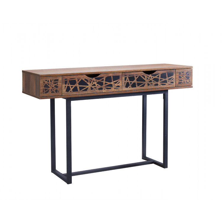 Console industrielle coloris chêne Teresa