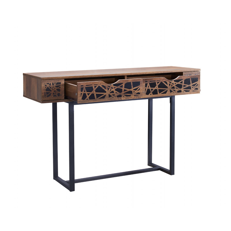 Console industrielle coloris chêne Teresa